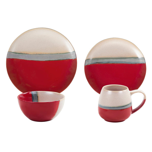 Pasadizo Ceramic 16PC Dinnerware Set | Paseo Road by HiEnd Accents