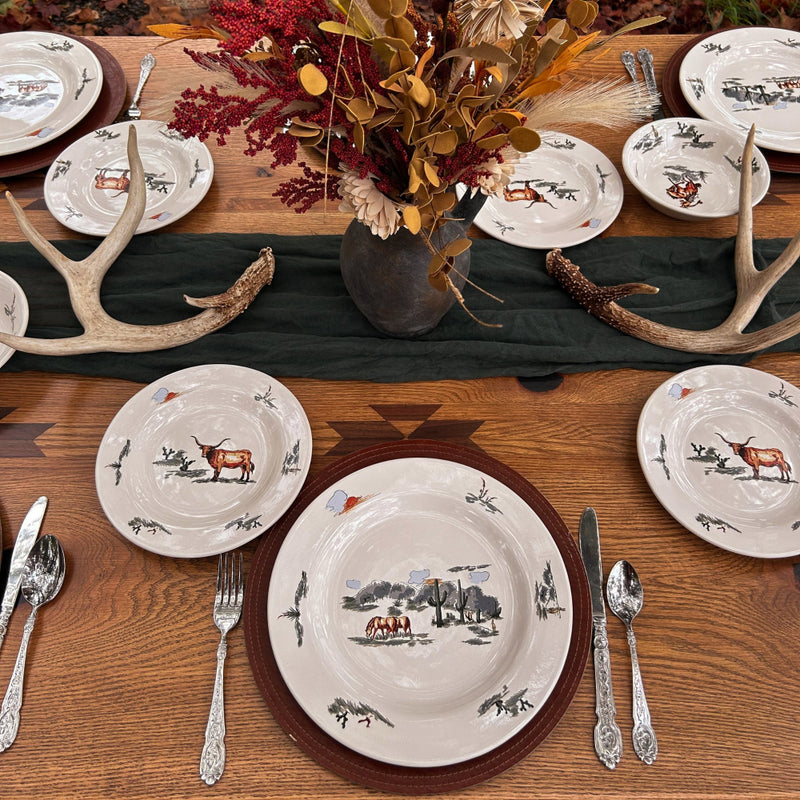 Ranch Life 16PC Ceramic Dinnerware Set, Duffle Bag | Paseo Road by ...