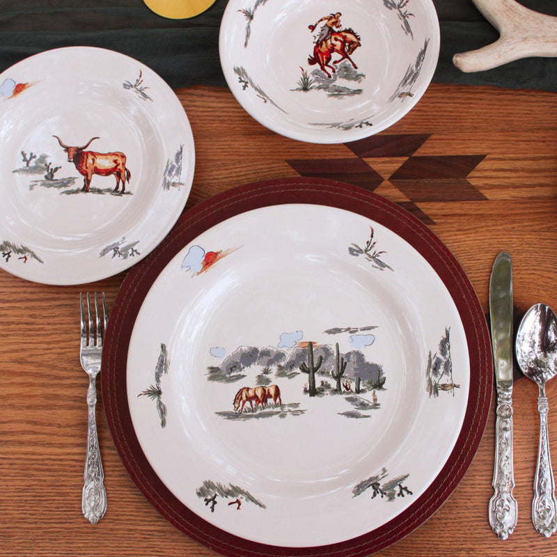 Ranch Life 16PC Ceramic Dinnerware Set, Duffle Bag | Paseo Road by ...