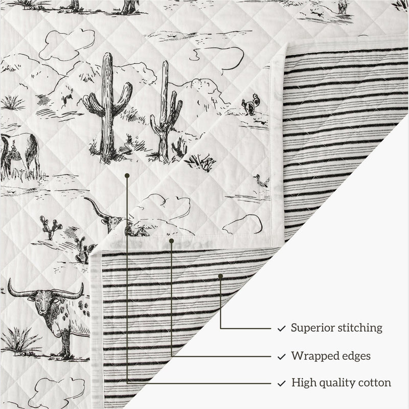 Ranch Life Western Toile Reversible Quilt Set | Paseo Road by HiEnd Accents