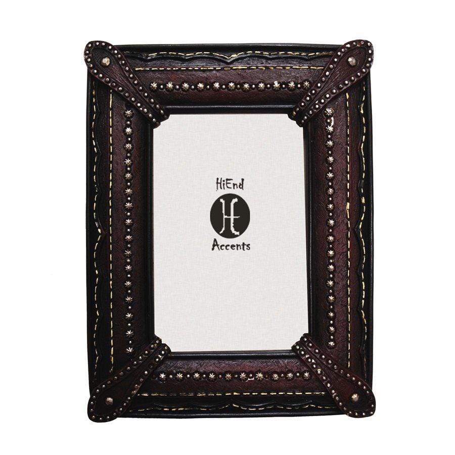 Corner Straps w/ Studding Faux Leather Picture Frame | Paseo Road by ...