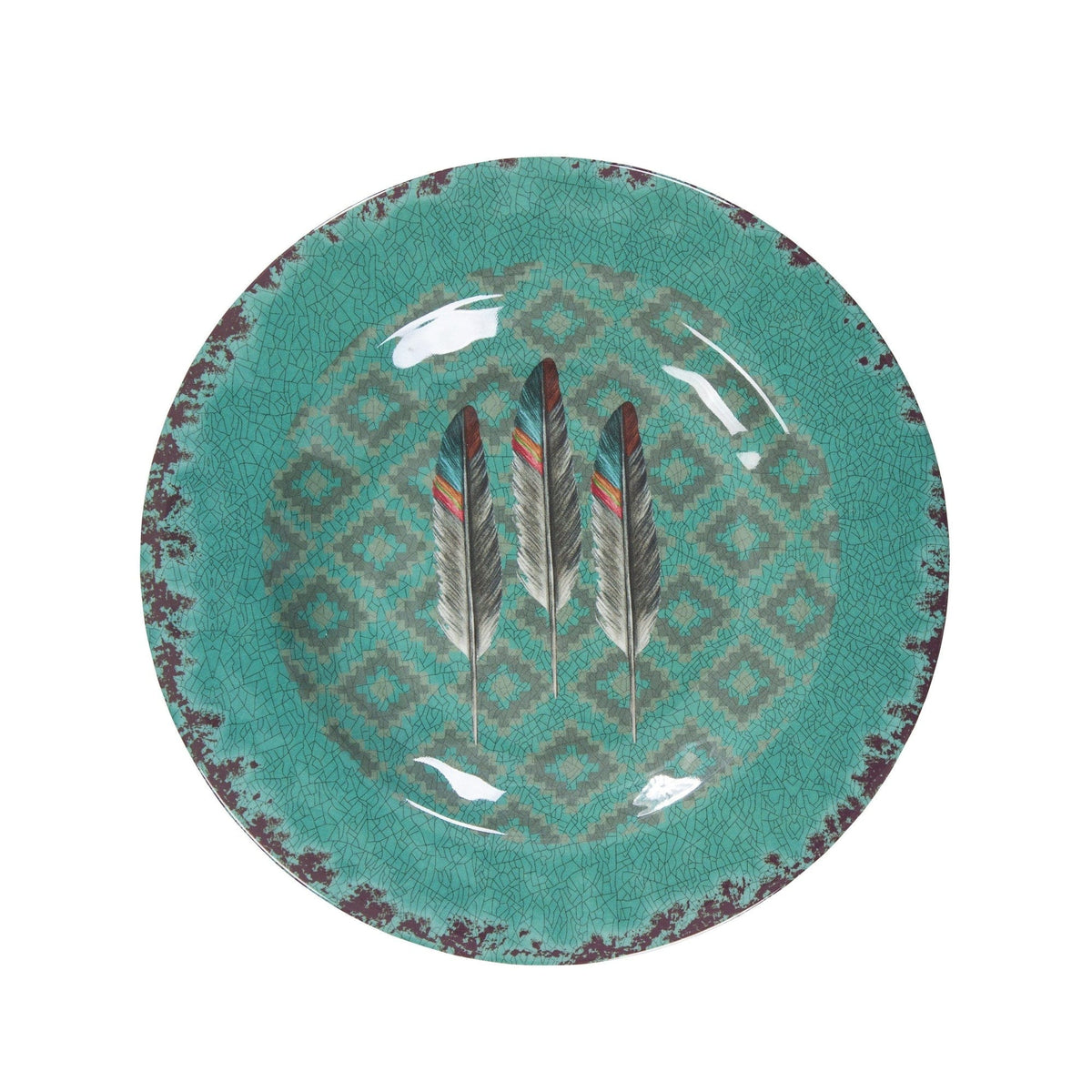 Feather Melamine Salad Plates, Set of 4 | Paseo Road by HiEnd Accents