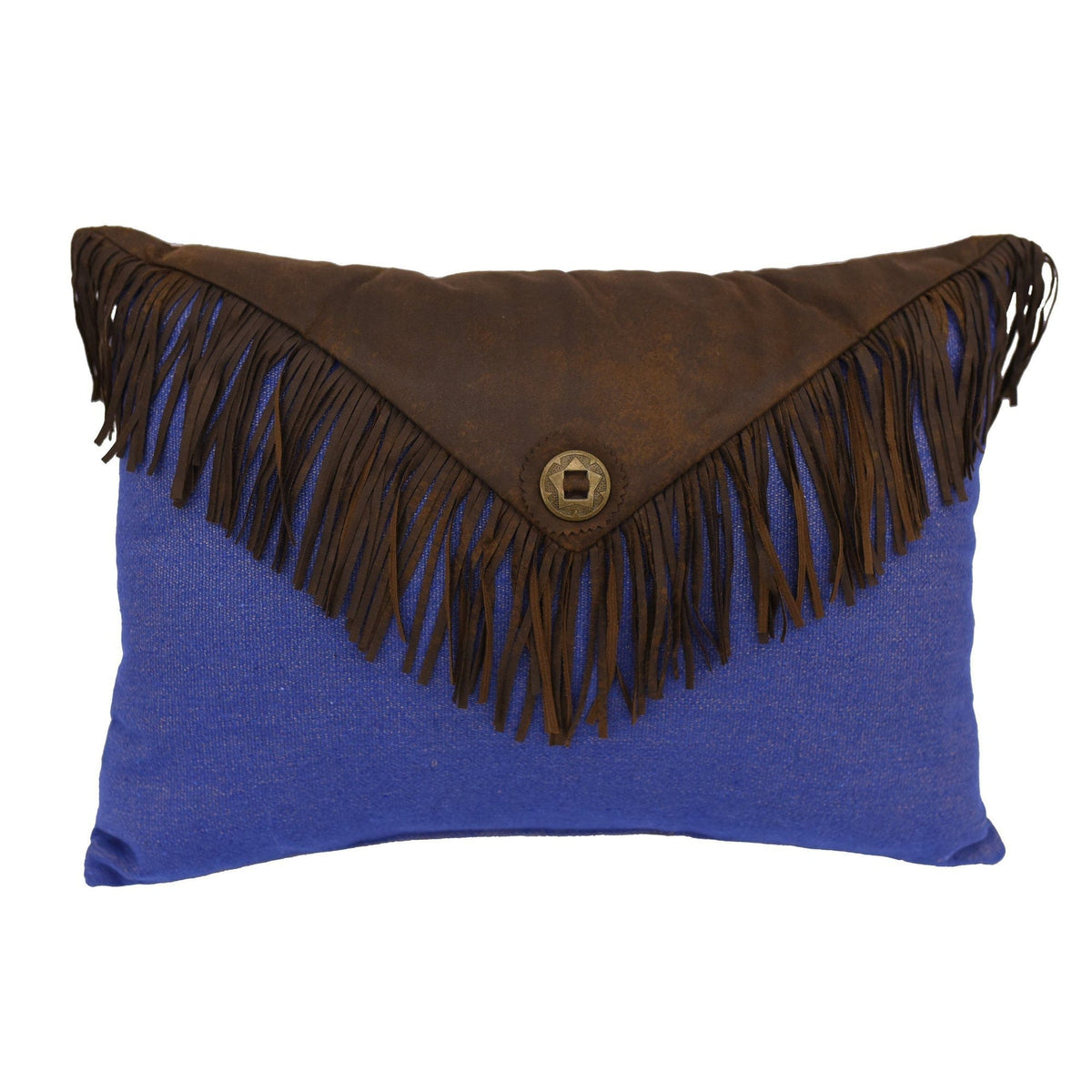 Denim Envelope Fringe Pillow | Paseo Road by HiEnd Accents