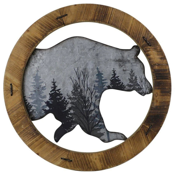Round Bear Wood Wall Art | Paseo Road by HiEnd Accents